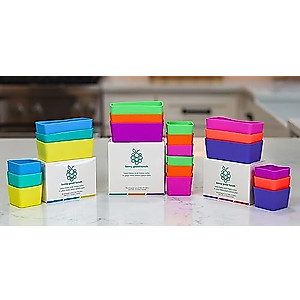 Rectangular Silicone Lunch Box Dividers 3pcs - Bento Box Divider 4"x2"x1.5" - Cupcake Baking Cups - Bento Box Accessories Meal Prep Containers