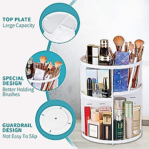 alcora life 360 Rotating Makeup Organizer, Makeup Spinning Organizer Rotating Organizer Desk for White Makeup Holder Lazy Susan Organizer Dresser- 7 Adjustable Layers with 4 Trays