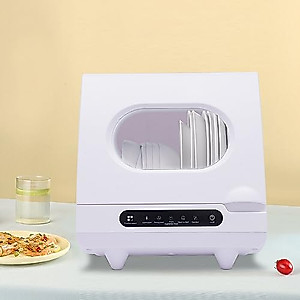 PIAOCAIYIN Countertop Dishwasher, 1200W Portable Mini Dish Washer, 5 Washing Progra, 360° Rotating Deep, Cleaning Tabletop Dishwasher, Mini Dishwasher for Houses, Dorms, Offices, RV