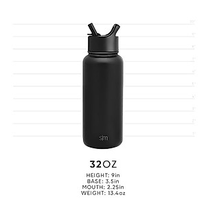 Simple Modern Disney Nightmare Before Christmas Water Bottle with Straw Lid Insulated Stainless Steel Metal Thermos | Gifts for Women Men Reusable Leak Proof Flask | Summit Collection | 32oz