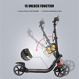 WRRAC-Trampolines Sport Pro Scooter Stunt Kick Scooters with Brake and Suspension Light Frame Big 200mm Wheel Durable Push Scooter for Adults, Kids and Teens, White