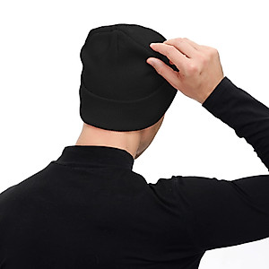 American Trends Men Women Beanie Hat Smile Face Knit Cuffed Winter Hats Warm Soft Cute Plain Skull Beanie Hats for Outdoor Black One Size