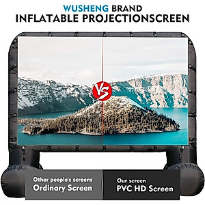 Portable Projector Screens- Huge Air-Blown Cinema Projection Screen Package with Rope, Blower,Tent Stakes - Front & Rear Projection,for Outdoor Party Backyard Pool Fun (Size : 20FT)
