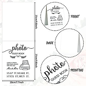 Wedding Photo Sign Guest Book 9.8 X 7.9 Inch Rustic Wedding Photo Guestbook Unframed Wedding Reception Sign Paper Bridal Shower Guestbook Decor for Wedding New Mr and Mrs