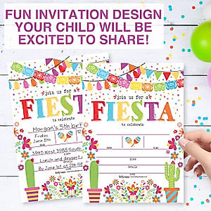 Hadley Designs 25 Taco Mexican Fiesta Cactus Party Invitations, Cinco De Mayo Quinceanera Pinata Twosday Theme Invites, Birthday, Baby/Bridal Shower, Gender Reveal Event Ideas Printable Card Supplies