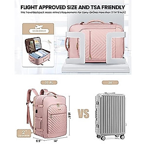 LOVEVOOK Large Laptop Backpack Women,Expandable 30-40L Travel Backpack,Carry On Backpack Flight Approved with Toiletry Bag,Waterproof Backpack Fit 17.3 Inch with USB Charging Port Shoes Compartment