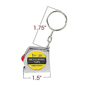 ArtCreativity 1.5 Inch Tape Measure Keychains for Kids, Set of 12, Functional Mini Tape Measures with Stable Slide Lock, Birthday Party Favors, Goody Bag Fillers, Prize for Boys and Girls