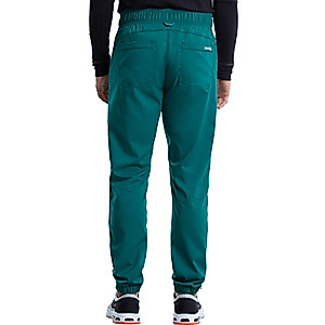 Cherokee Men Scrubs Pant Natural Rise Jogger with Zip Cargo Pocket WW012, XS, Hunter