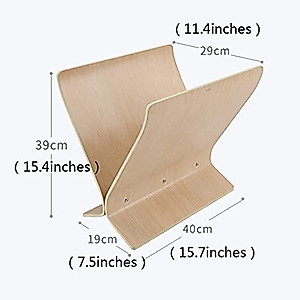 Storage Newspaper Baskets Magazine Rack Yellow Hotel Wooden Rack Home X-Shaped Furniture Stand Study Room Newspaper Rack (Color : Yellow, Size : 401939cm)