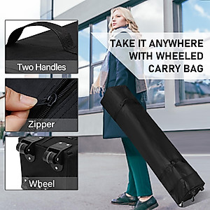 ZENY 10x10 Pop Up Canopy Tent Portable Outdoor Canopy Tent for Parties Camping Patio Gazobo Instant Shelter Beach Sun Shade, Height Adjustable Straight Legs, Waterproof UV Resistant, Wheeled Carry Bag