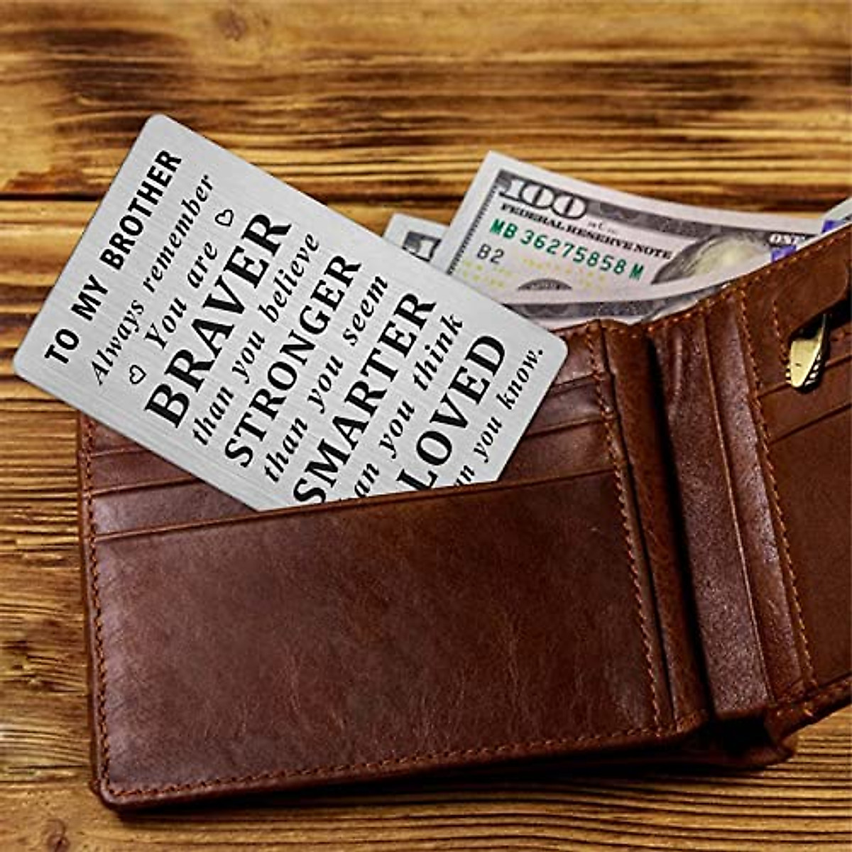 Inspirational Wallet Card Gift for Brother - From Sibling