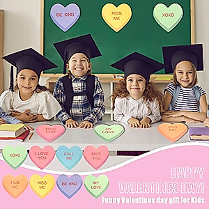 48 Pieces Valentine's Day Cutouts Candy Heart Cut-Outs Colorful Heart Cut-Outs for Bulletin Board School Classroom Anniversary Party Supplies