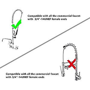 XIUBE Pre-Rinse Spray Valve for Commercial Kitchen Sink Faucet, Commercial Faucet Sprayer Head Replacement Kit with 1.42 GPM Spray Face for Restaurant Industrial Faucets