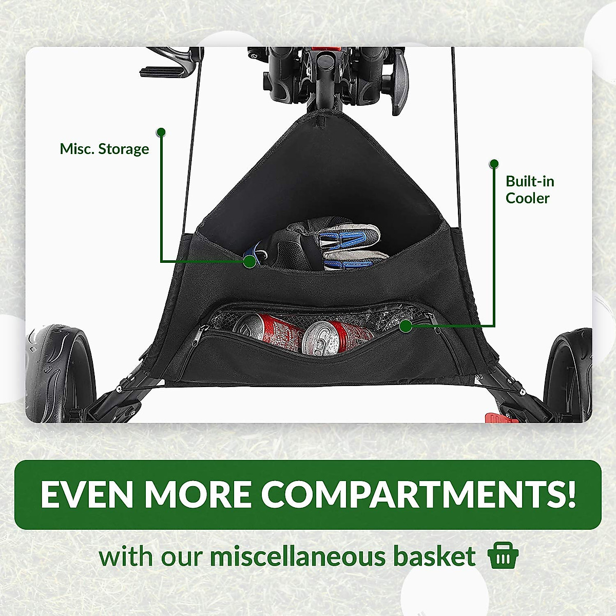 caddytek Caddycruiser One Version 8 - One-Click Folding 4 Wheel Golf Push Cart, Silver