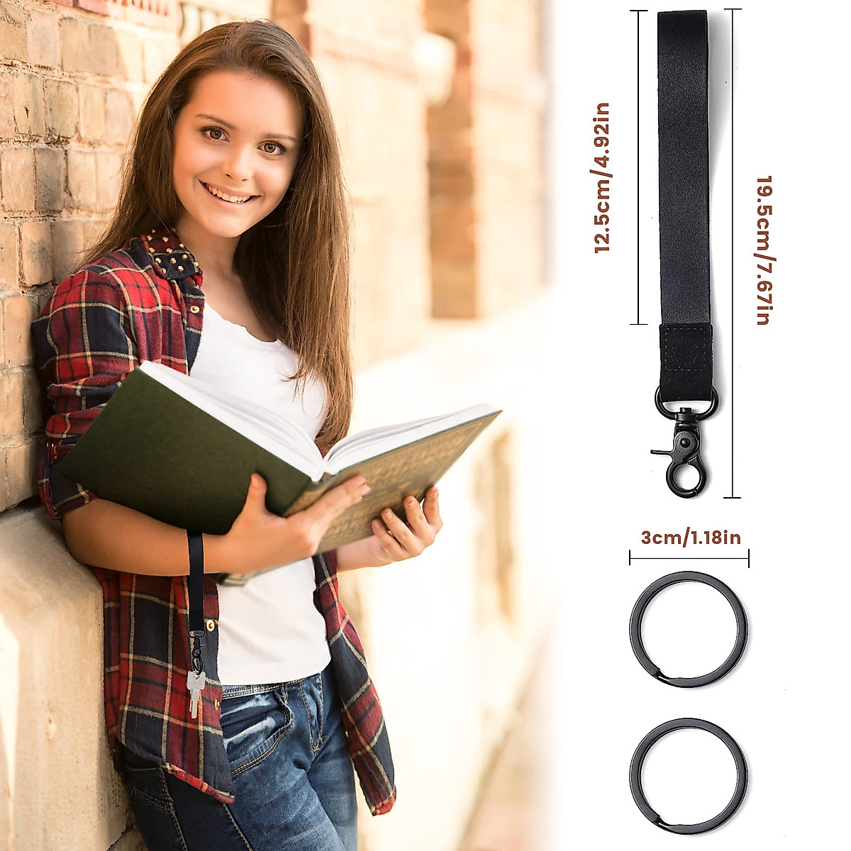 XCHIN Hand Wrist Lanyard Key Chain Holder, Wristlet Strap for Key for Women & Men, Short Keychain Lanyard for Car Key