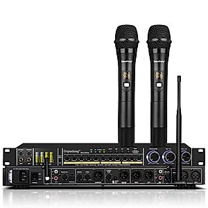 Depusheng REV3900 KTV Pre-Effector Household Reverberator Karaoke Anti-Howling Audio Processor USB Bluetooth Device with Microphone