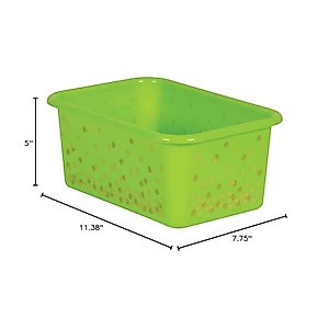 Lime Confetti Small Plastic Storage Bin - 6 Pack