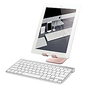 elago P2 Stand [Rose Gold] - [Premium Aluminum][Ergonomic Angle][Cable Management] - for iPad and Tablet PC