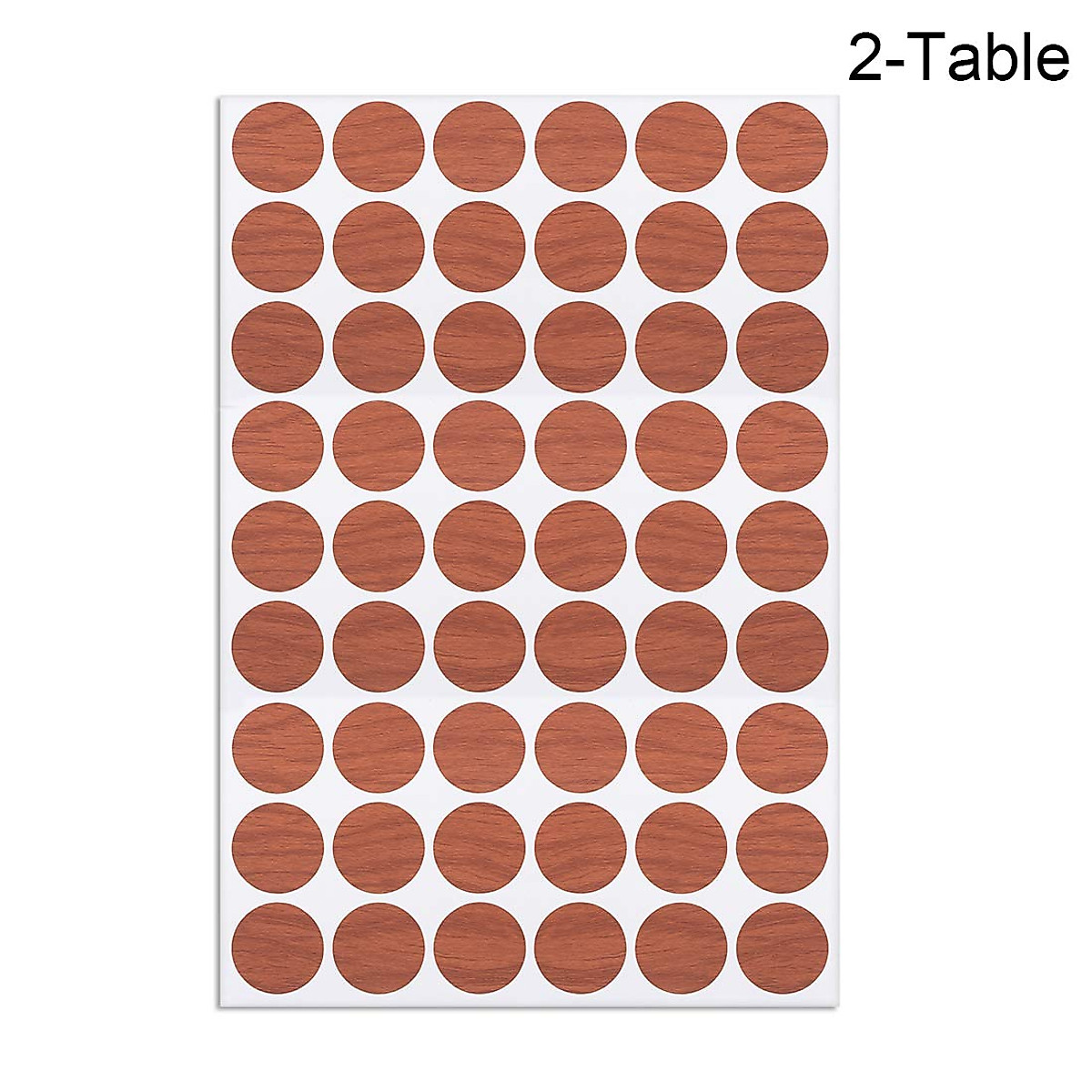 uxcell Screw Hole Covers Stickers Textured Plastic Self Adhesive Stickers for Wood Furniture Cabinet Shelve Plate 21mm Dia 108pcs in 2Sheet Cherry
