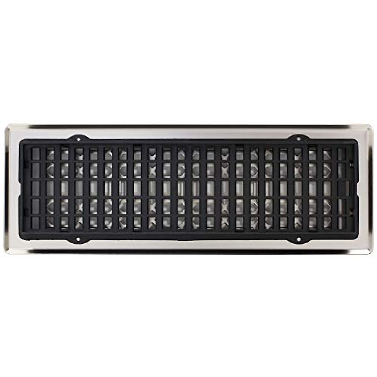 Decor Grates NGH414-NKL New Gothic Floor Register, 4 x 14 Inches, Plated Nickel