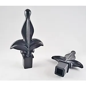 Retrospec Creations 25 Each for (1/2 OR 1-INCH) Plastic Iron Fence Tops 1-60-10 Fleur DE LIS Black