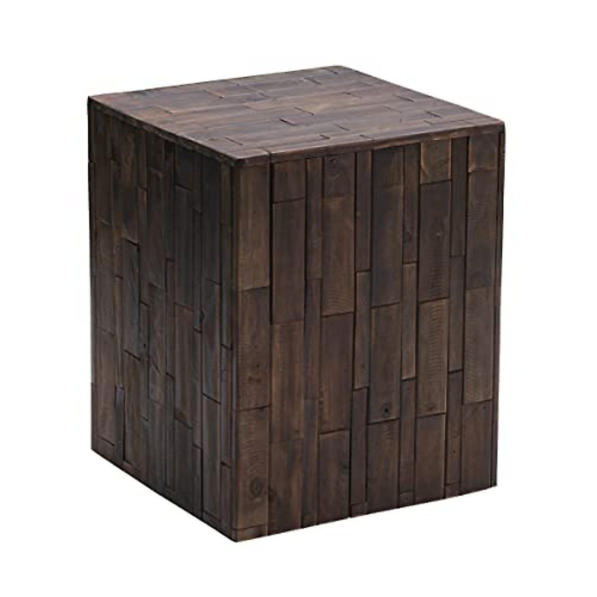 Amazon Aware FSC Certified Indoor/Outdoor Recycled Square Wood Stool and Plant Stand, Cocoa Wash Brown