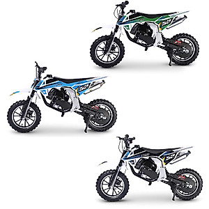 Aluminum Frame 52CC 2-Stroke Kids Dirt Off Road Mini Dirt Bike, Gas Motorcycle for Age 8 and Up (Not CA Compliant)