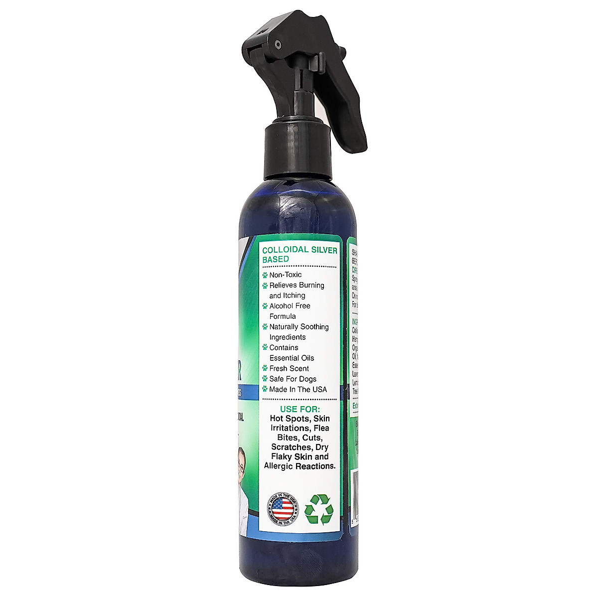Simply Silver Skin Soother Spray for Dogs Sensitive Skin - All Natural with Colloidal Silver and Yarrow, Relieves Burning and Itching, Non-Toxic, Alcohol and Chemical Free