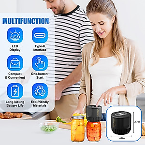 Electric Mason Jar Vacuum Sealer Kit for Regular & Wide Mouth Mason Jar, Automatic Jar Vacuum Sealer Machine for Food Save