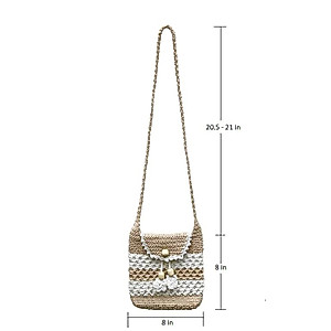 Ifem Crochet Tote Bag - Cute Knitting Tote Bags woven bag For women aesthetic Trendy Beach Bag.handmade knit bags. (simple style 2)