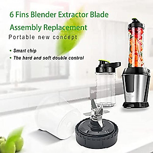 6 Fins Blender Extractor Blade Assembly Fits Ninja 16oz Cup Replacement Compatible with Nurti Ninja BL660 BL663 BL663CO BL665Q BL770 BL770A BL740 BL771 BL771C BL772 BL773CO BL780 BL740