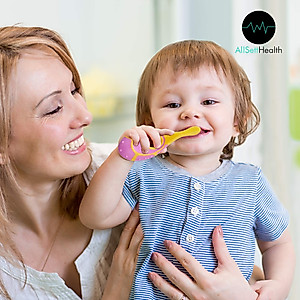 AllSett Health 6 Pack - Baby Toothbrush, 0-2 Years, Soft Bristles, BPA Free | Toddler Toothbrush, Infant Toothbrush, Training Toothbrush, Includes Free Toothbrush Holder