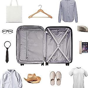 GinzaTravel 3-Piece ABS Luggage Set with TSA Locks, Expandable, and Friction-Resistant in white - Includes 20", 24" & 28" Spinner Suitcases