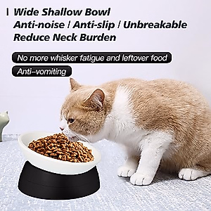 Hi, Ravitat Cat Bowls Elevated Cat Food Bowl Adjustable Cat Dish Anti-Slip and Anti-Noise Raised Cat Bowl Protecting Pet’s Spine Thickened Plastic Bowl Suitable for Indoor Cats, 17 Oz