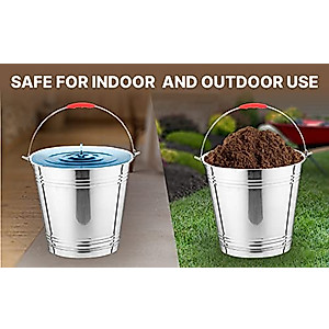 Skywin Metal Can with Lid - Durable 4 Gallon Metal Bucket with Lid for Heavy Loads - Environment-Friendly Metal Trash Can with Lid Outdoor, Safe Alternative to Plastic (2)