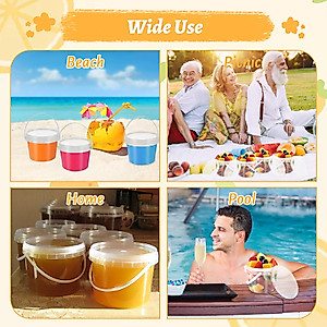 CYEAH 50 Pcs Slime Containers Bulk with Lids and Handles, 10 oz & 16 oz Plastic Storage Bucket Containers, Mini Toy Storage Case for DIY Art Craft, Pigment, Small Tools, Part Material