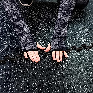 SUPERJARE 0.56“ Thick Exercise Equipment Mats, 48 Sq Ft EVA Foam Mats with Rubber Top, Interlocking Rubber Floor Tiles for Home Gym and Fitness Room, Protective Flooring Mat,Black/ White