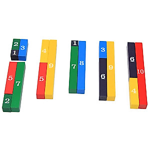Mfumyy Montessori Math Materials for Preschool,Wood Small Numerical Rods,Educational Counting Toy,Math Blocks,Addition , Subtraction Games Educational Learning Material for Toddler,Multicolor,Medium