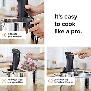 Anova Culinary AN500-US00 Sous Vide Precision Cooker (WiFi), 1000 Watts | Anova App Included, Black and Silver