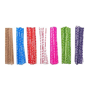 Tendwarm 100 Pcs 4x11 Inch Clear Long Candy Cello Cellophane Treat Bags with 7 Mix Colors Twist Ties Perfect for Birthday Favor Candles Pretzel Icy Candy Popsicle