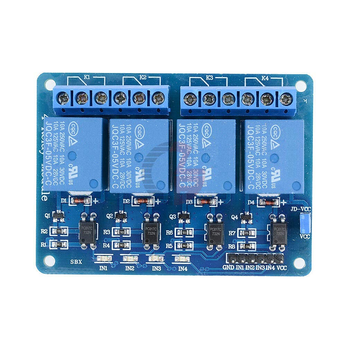 Replcement for 4 Channel DC 5V Relay Module with Optocoupler for UNO R3 MEGA 2560 1280 DSP ARM PIC AVR STM32 Raspberry Pi