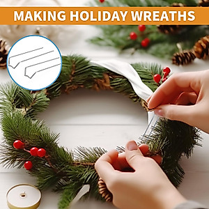 100 Pieces Greening Pins, 1.7 Inch Floral U-Pins Plant Pins Floral Fern Pins for Flower Picks Stems Straw Wreaths Holiday Arrangements DIY Craft Projects (Silver, 100)