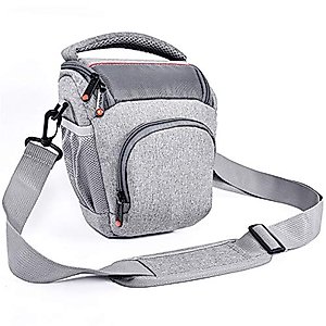 FOSOTO Compact DSLR Camera Bag Shoulder Crossbody Case Compatible for Canon EOS Rebel T6 T7 T8i T100 SL3 XTi 4000D 2000D Nikon D5600 D3400 D3500 Pentax K-70 Olympus E-M10 with Waterproof Rain Cover