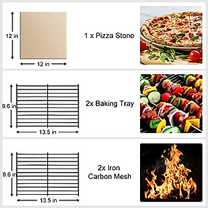 EDOSTORY Outdoor Pizza Oven, Wood Fired Pizza Oven for Outside, Patio Pizza Maker with Pizza Stone, Pizza Peel, Grill Rack, and Waterproof Cover for Backyard Camping
