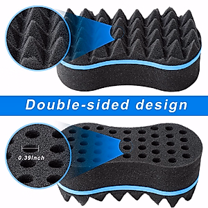 Supaze 3Pcs Hair Styling Set for All - Curl Brush, Twist Sponge for Textured Hair with Metal Pick