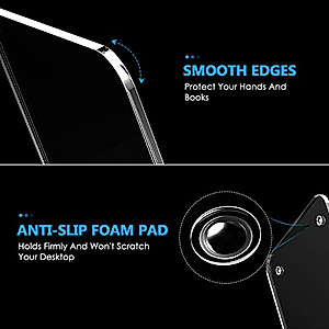 (Bundle of 2 Sets) MaxGear Book Ends Clear Acrylic Bookends for Shelves, Non-Skid Bookend, Heavy Duty Book End, Book Holder Stopper for Books/Movies/CDs/Video Games, 7.3 x 5.5 x 5.1 in, (2 Pairs)