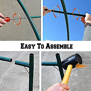 Benefit-USA Multi-Size Large Garden Support Arch Frame Climbing Plant Arch Arbor for Flowers/Fruits/Vegetables (19.7'X9.8'X7'), Green