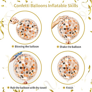 141pcs Black White Orange Balloon Garland Arch Kit, 18 12 10 5 Inch Black White Orange Confetti Latex Balloons with Foil Star for Birthday 2024 Graduation Halloween Party Decoration