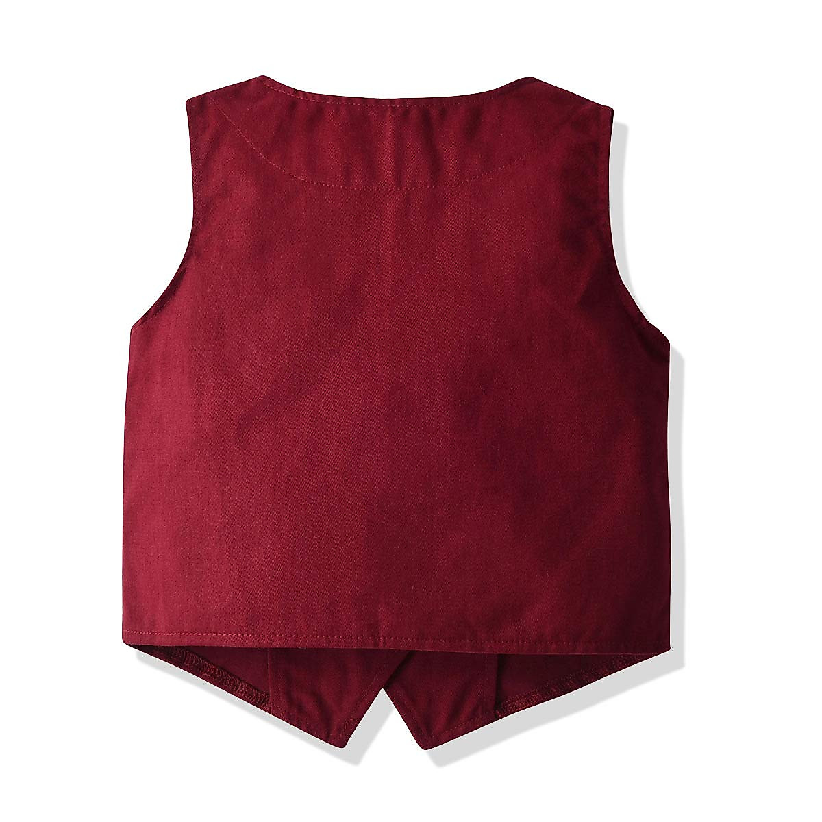 Boys Formal Outfit Suit, Toddler Boys 3Pcs Clothing Set Long Sleeve Bowtie Shirt+Vest+Pants Casual Suit Wine Red 0-4T (Wine Red, 18-24 Months)