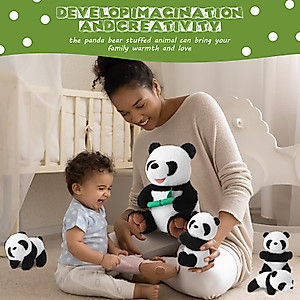 Skylety 5 Pcs Panda Stuffed Animal 14 Inch Mommy Panda Plush Pillow with 4 Baby Small Pandas Soft Panda Plush Set Gift for Christmas Birthday Party Favors(Classic Style)
